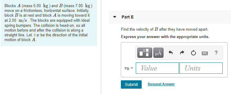 Solved Review Constants Part A Blocks A (mass 5.00 kg ) and | Chegg.com