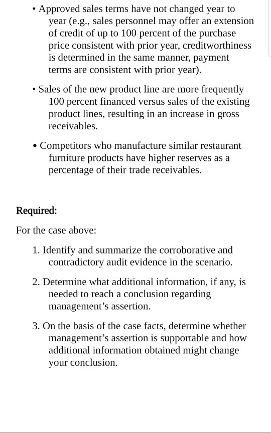 Contradictory Evidence Auditors have a responsibility | Chegg.com
