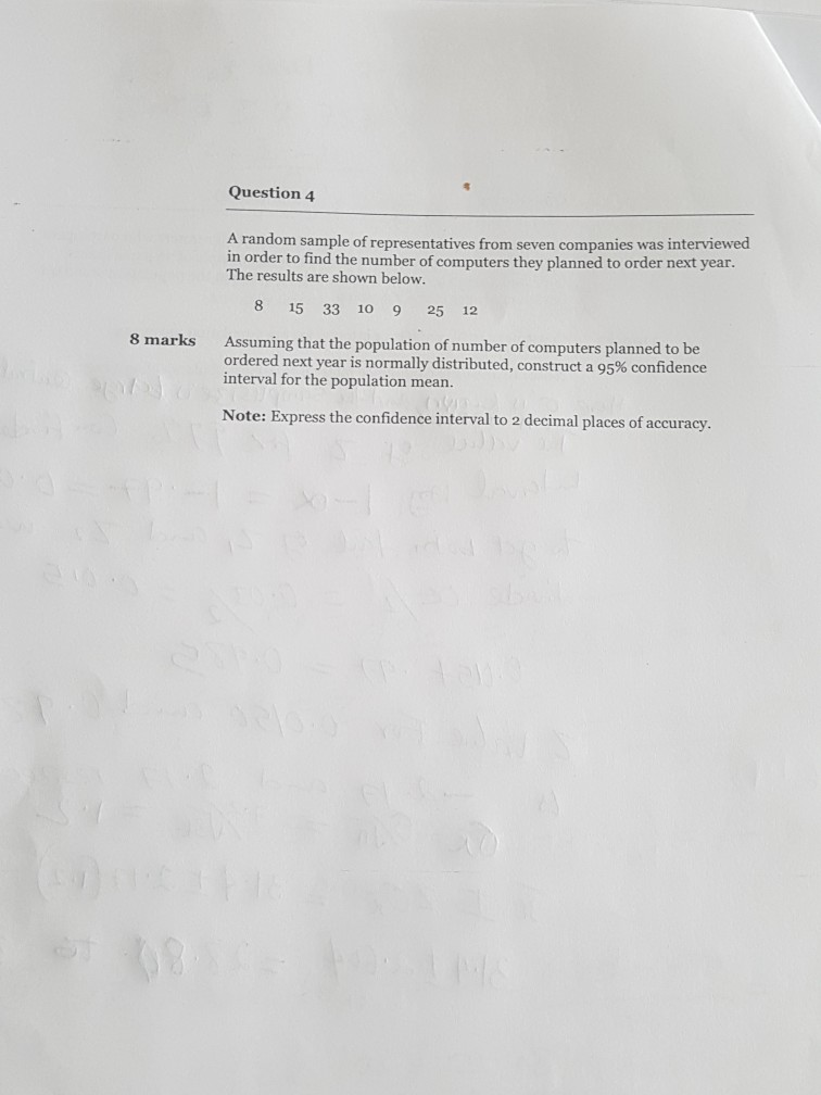 Solved Question 4 A random sample of representatives from | Chegg.com
