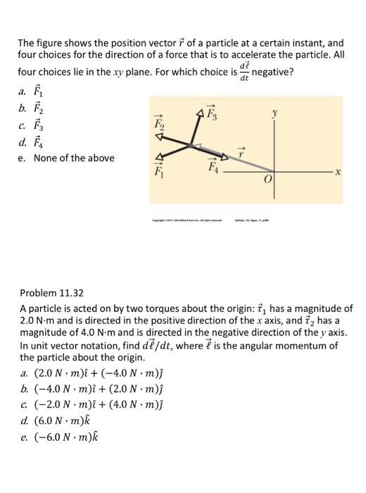 Solved The figure shows the position vector of a particle at | Chegg.com