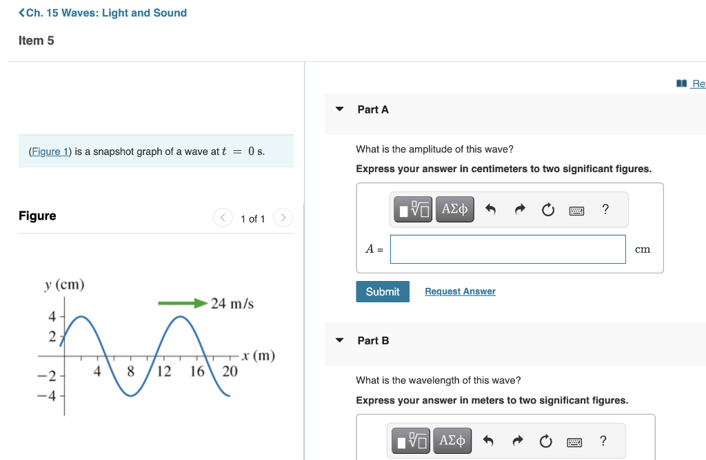 Solved (Figure 1) is a snapshot graph of a wave at t=0s . | Chegg.com