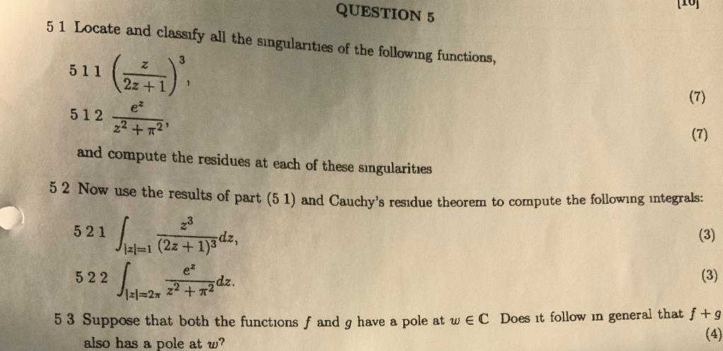 Solved QUESTION 5 (7) 51 Locate and classify all the | Chegg.com
