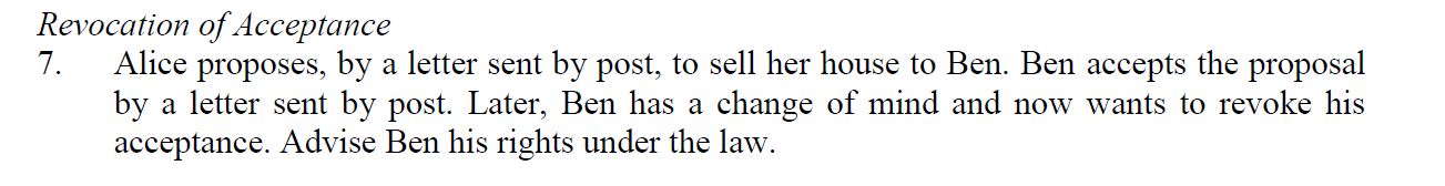Solved Revocation of Acceptance 7. Alice proposes, by a | Chegg.com