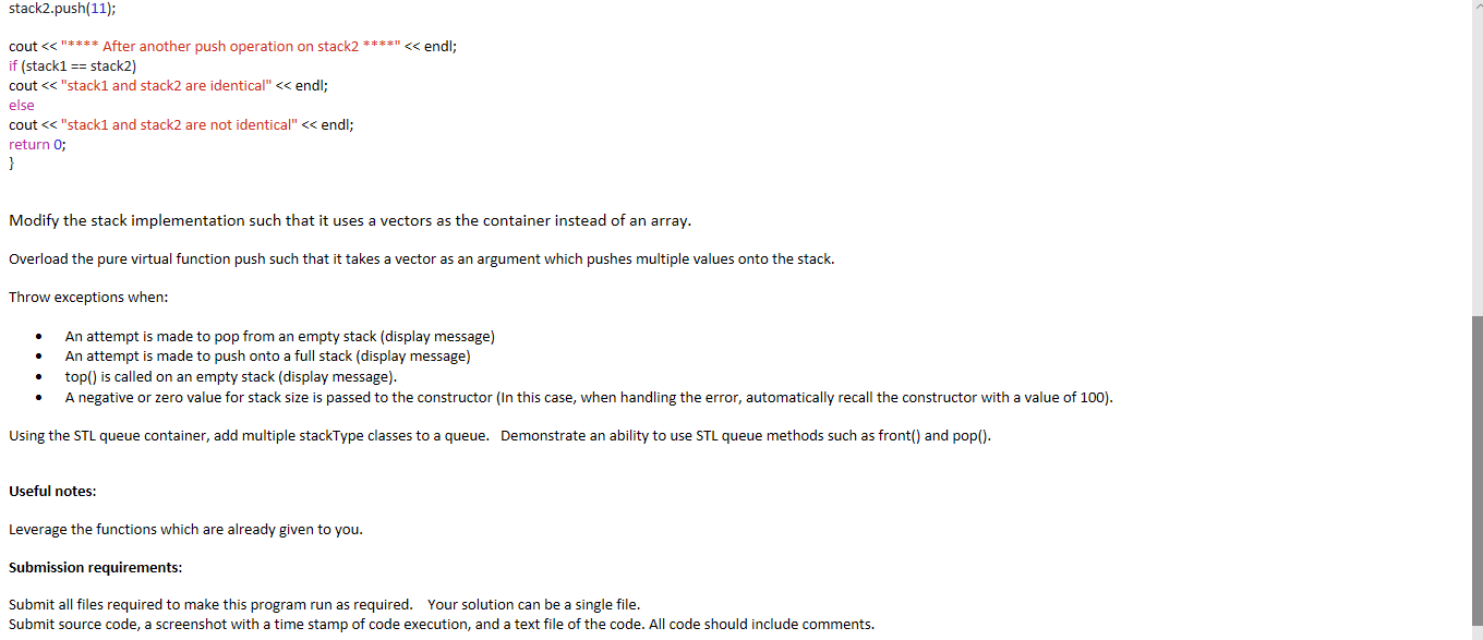 Week 8 Assignment Use the stackADT class and | Chegg.com