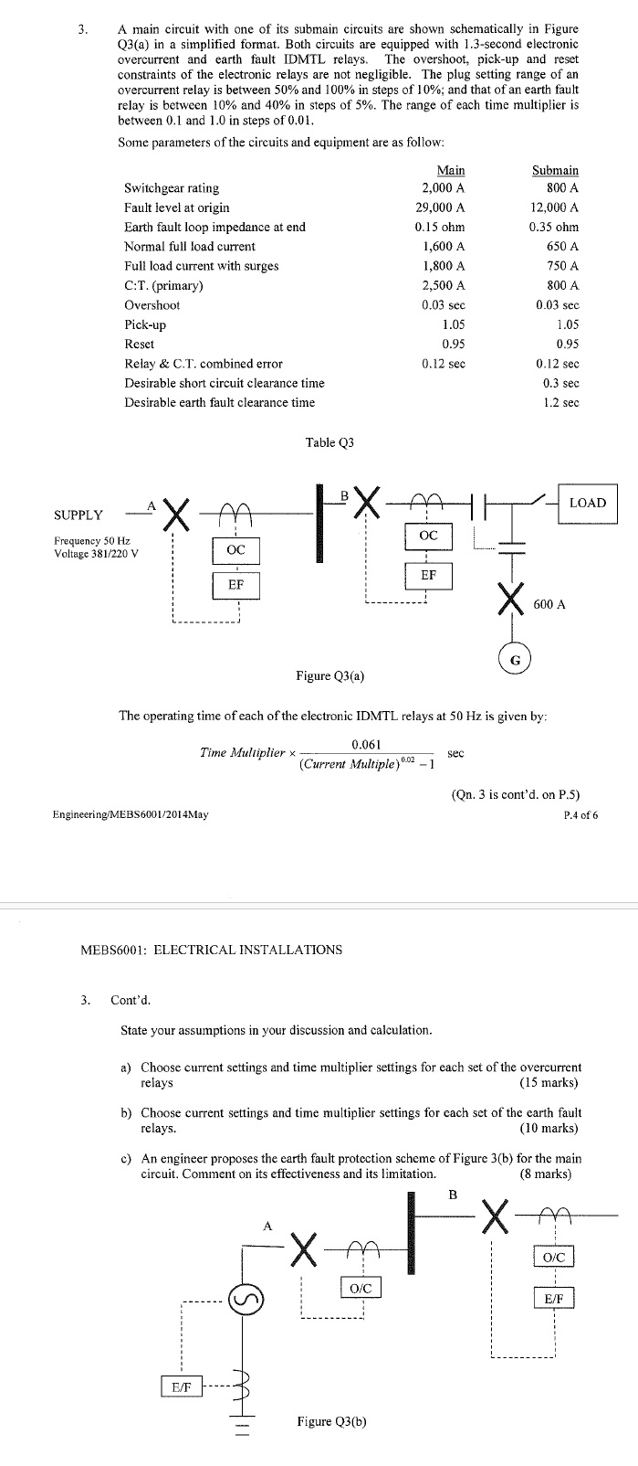Solved A main circuit with one of its submain circuits are | Chegg.com