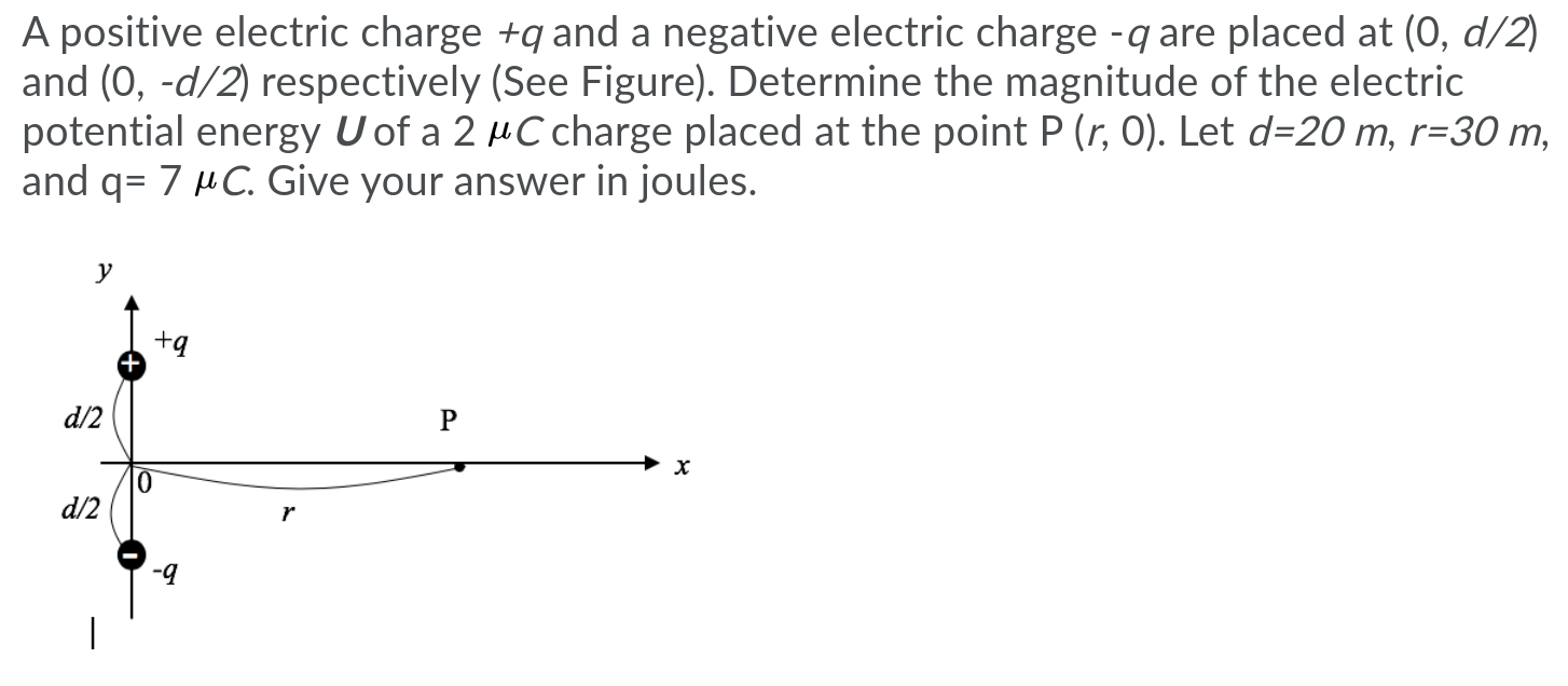 Solved A positive electric charge +q and a negative electric | Chegg.com