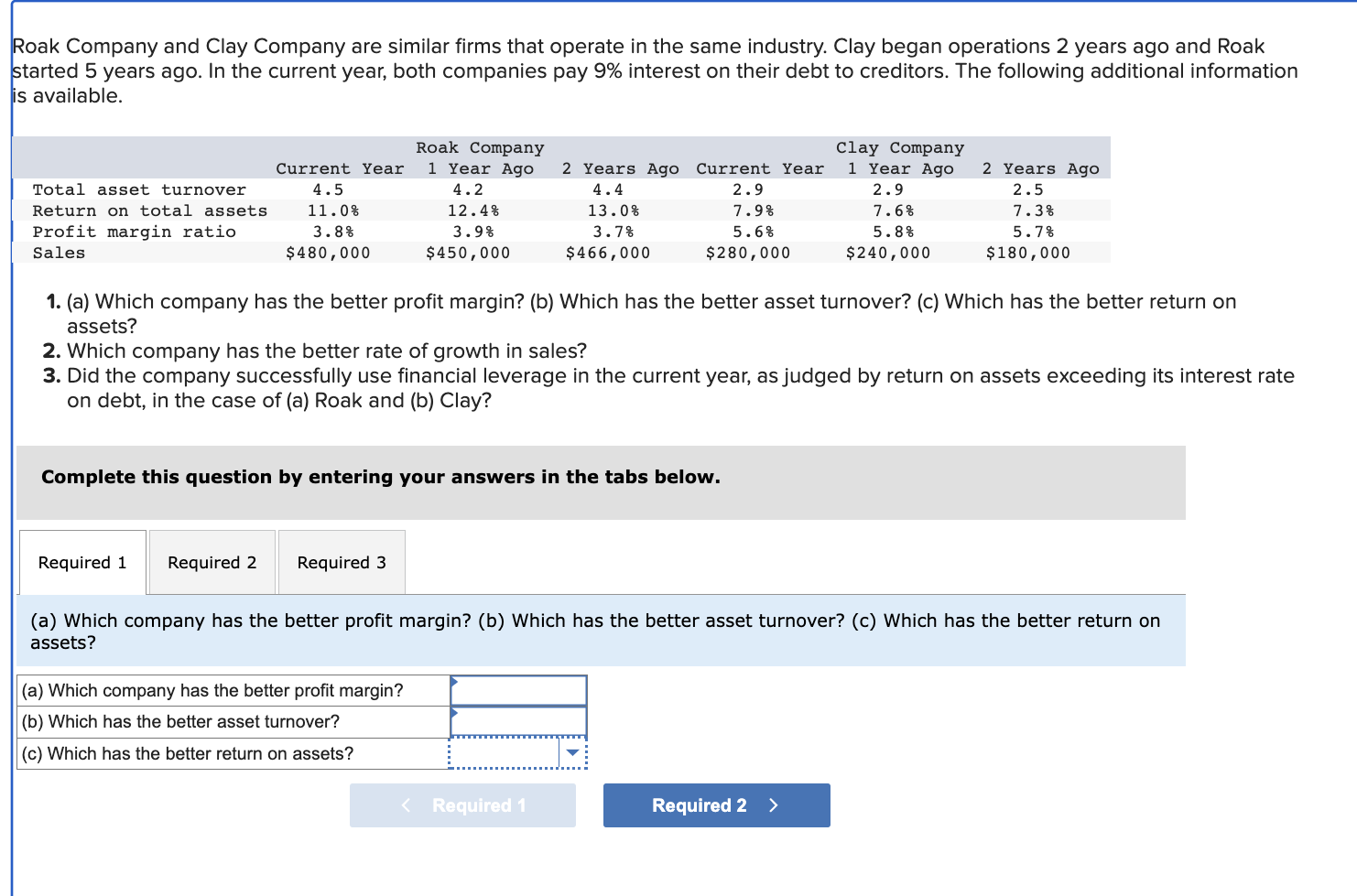 Solved Roak Company and Clay Company are similar firms that | Chegg.com