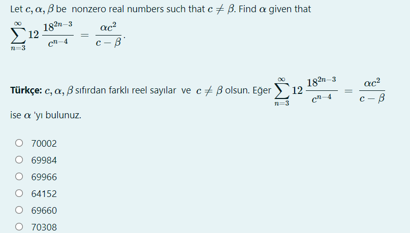 Solved Let c, a, ß be nonzero real numbers such that c# B. | Chegg.com