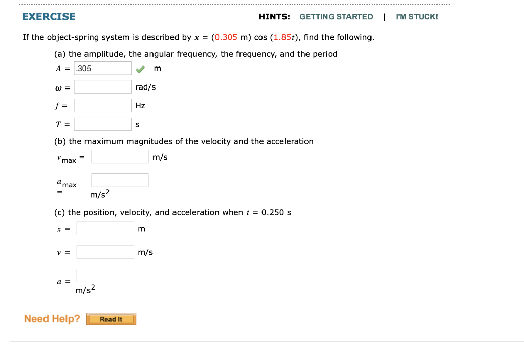Solved GETTING STARTED EXERCISE HINTS: I'M STUCK! If the | Chegg.com