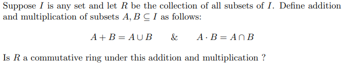 Solved Suppose I is any set and let R be the collection of | Chegg.com