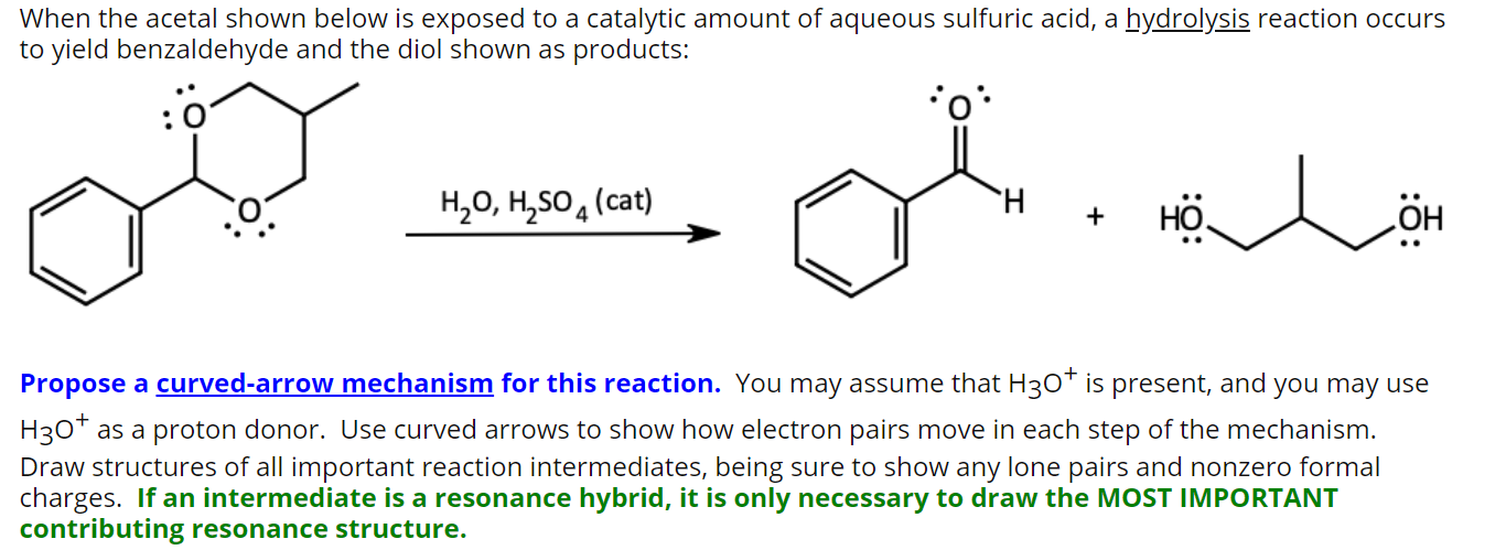 Solved When the acetal shown below is exposed to a catalytic | Chegg.com