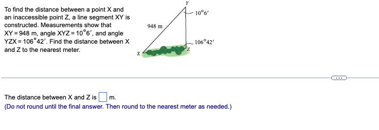 Solved To find the distance between a point X and an | Chegg.com