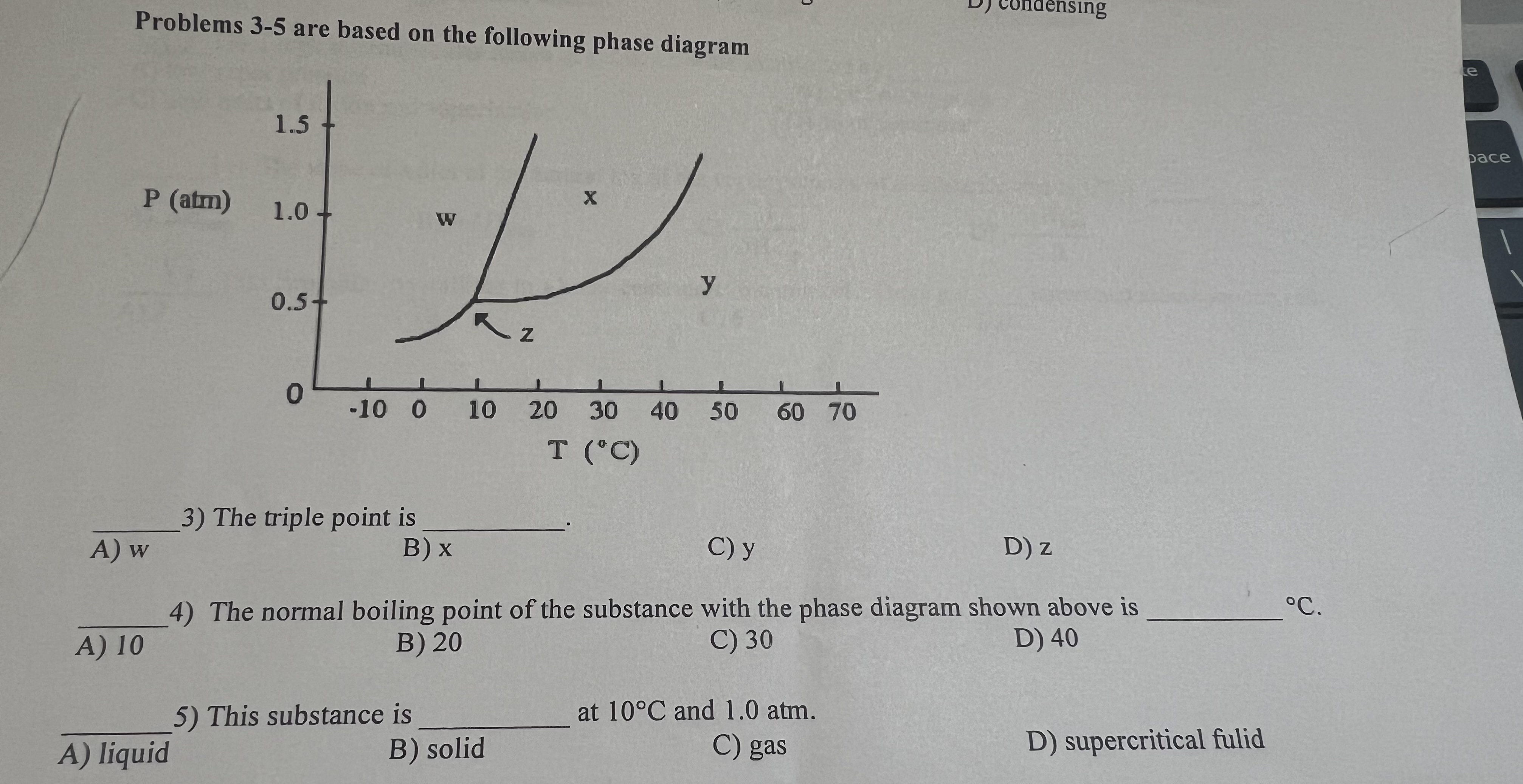Solved Problems 3-5 are based on the following phase diagram | Chegg.com