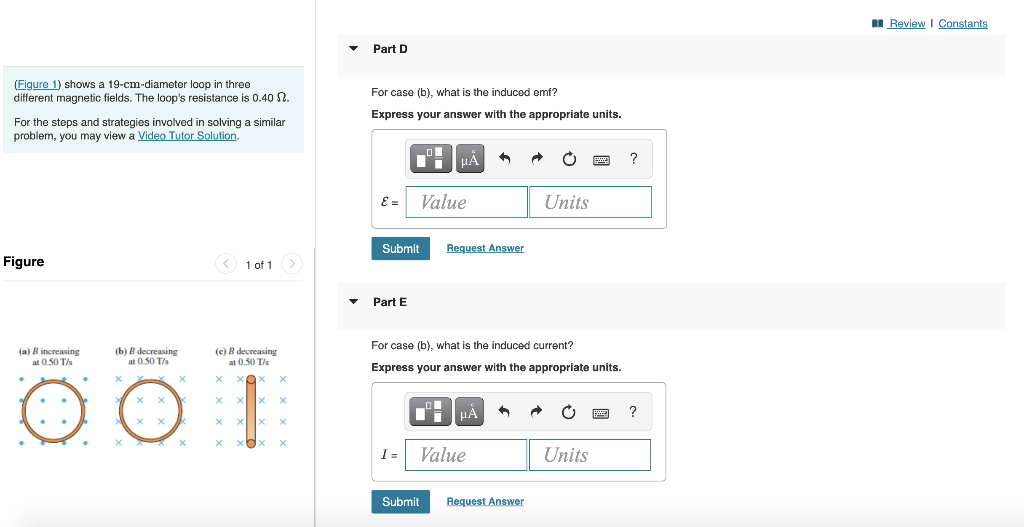Solved (Figure 1) shows a 19-cm-diameter loop in three | Chegg.com