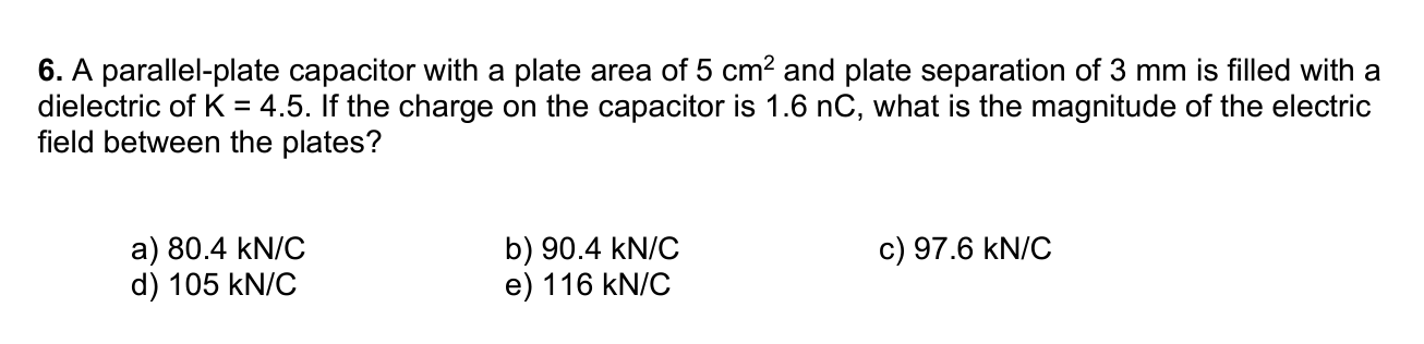 Solved A parallel-plate capacitor with a plate area of 5cm2 | Chegg.com