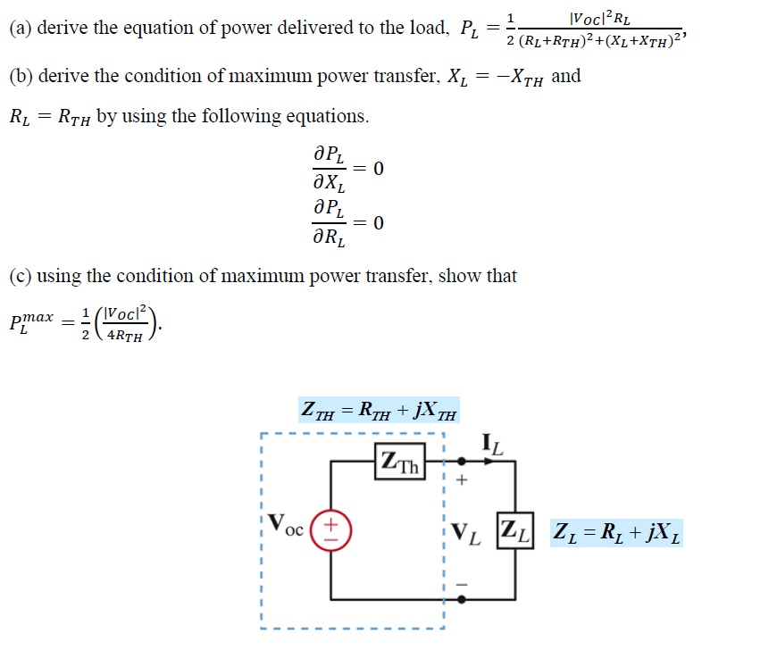 Solved (a) derive the equation of power delivered to the | Chegg.com