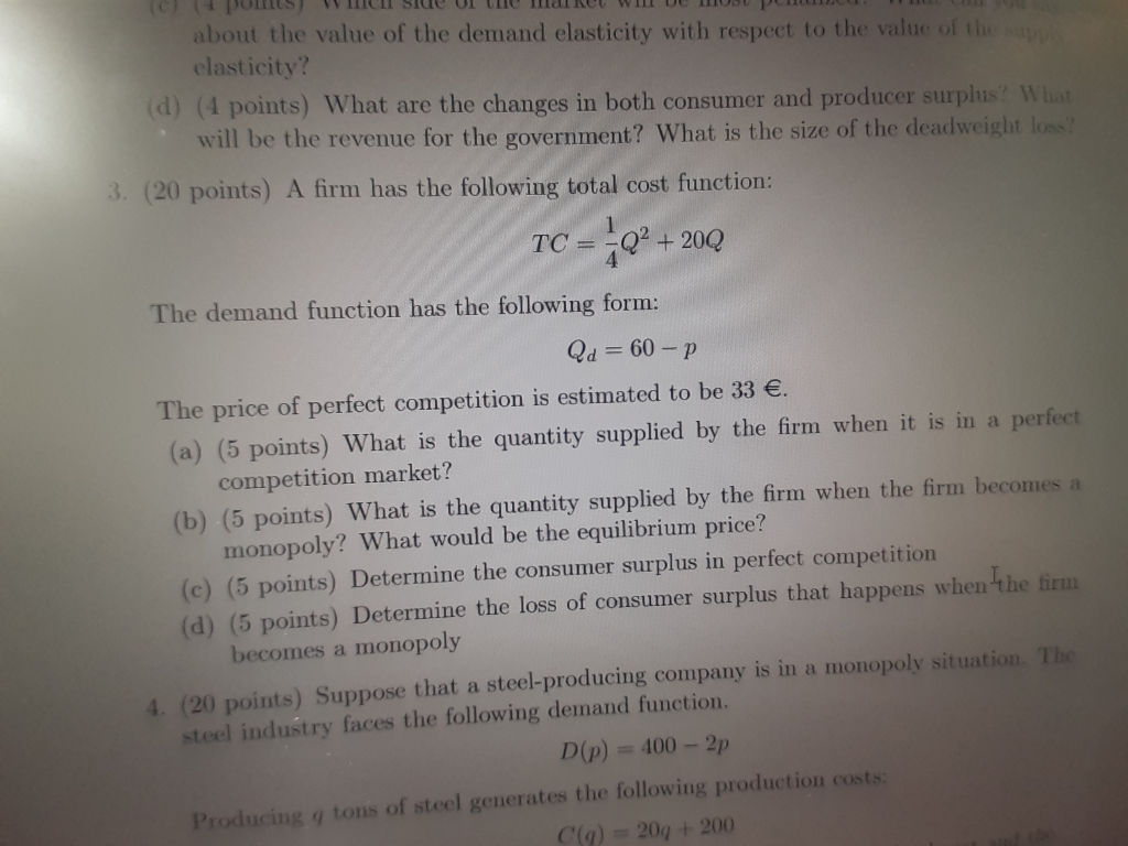 Solved A firm has the following total cost function: TC= | Chegg.com