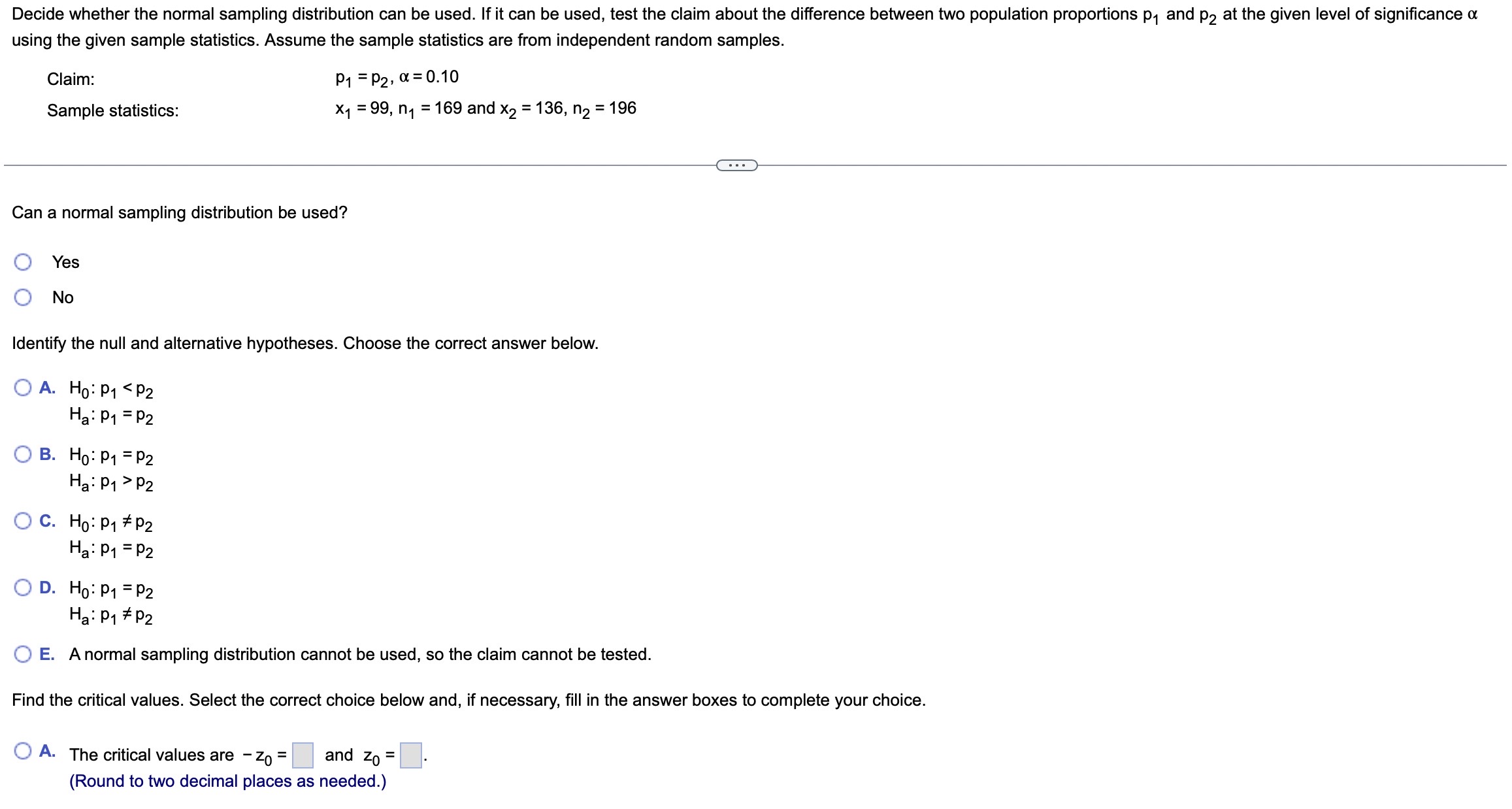 Solved using the given sample statistics. Assume the sample | Chegg.com