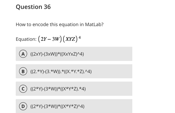 Solved How to encode this equation in MatLab? Equation: | Chegg.com