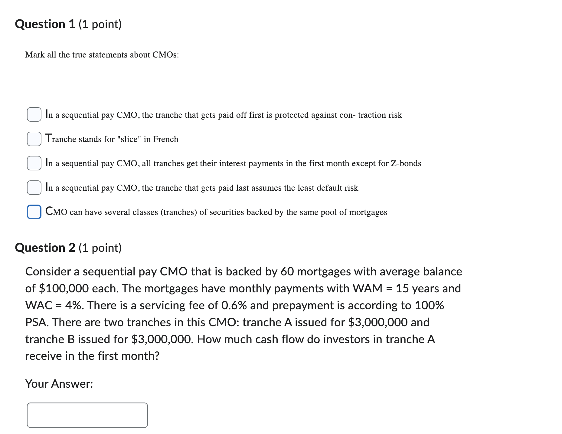 Solved Consider a sequential pay CMO that is backed by 60 | Chegg.com