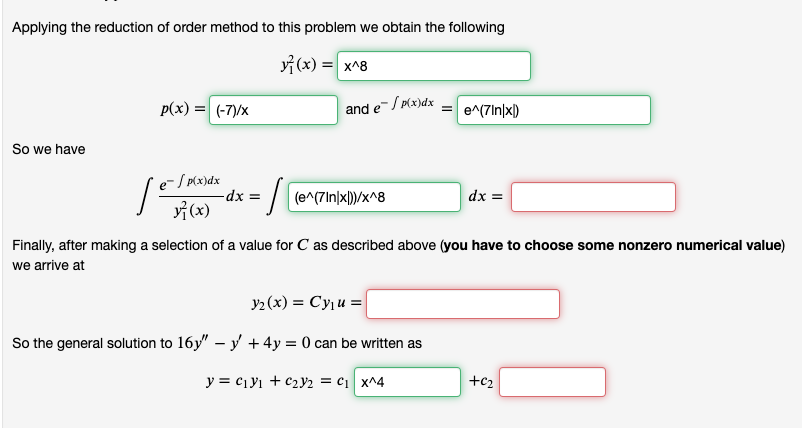 Solved (1 point) Given a second order linear homogeneous | Chegg.com