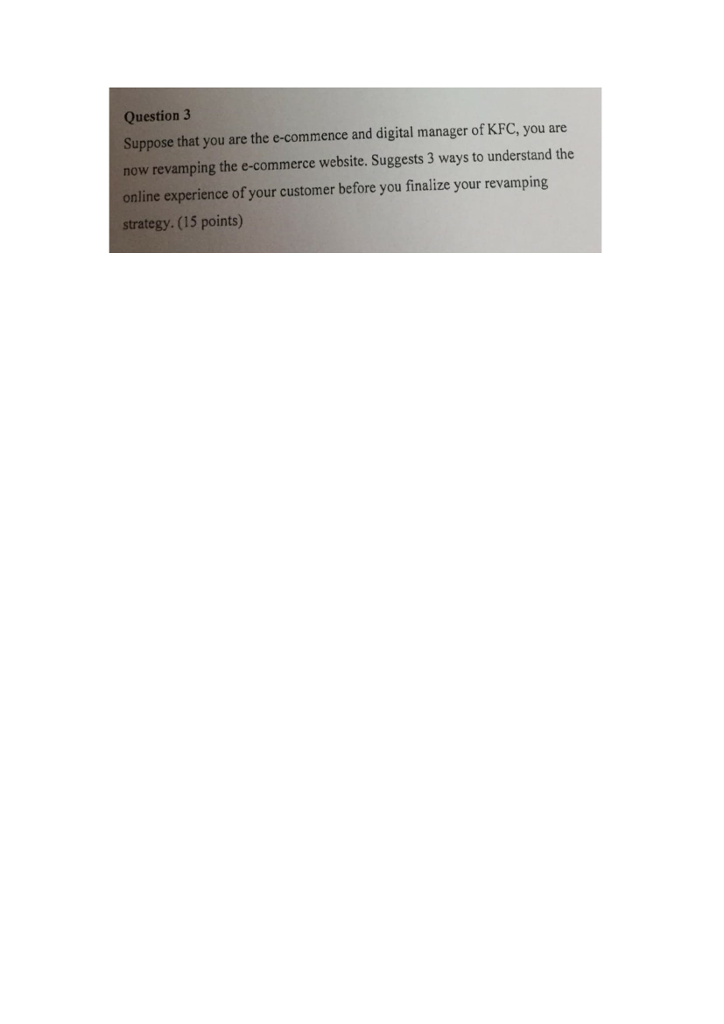 Solved Question3 Suppose that you are the e-commence and | Chegg.com Solved Question3 Suppose that you are the e-commence and | Chegg.com