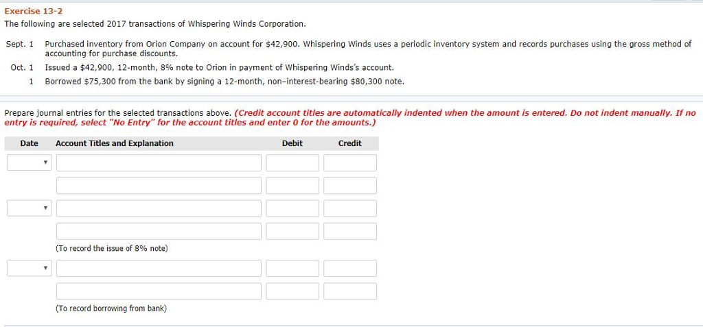 Solved Exercise 13-2 The following are selected 2017 | Chegg.com