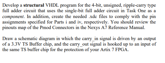 Solved Develop a structural VHDL program for the 4-bit, | Chegg.com