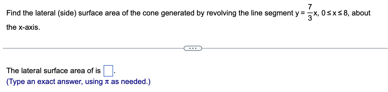 Find the lateral (side) ﻿surface area of the cone | Chegg.com