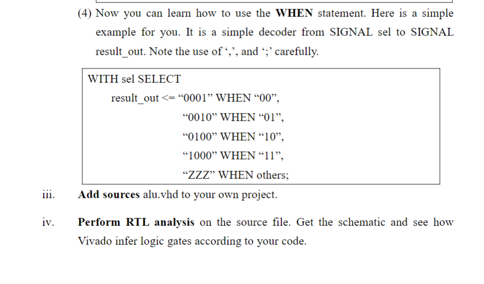 Solved Experiment 1: ALU Implementation i. An arithmetic | Chegg.com