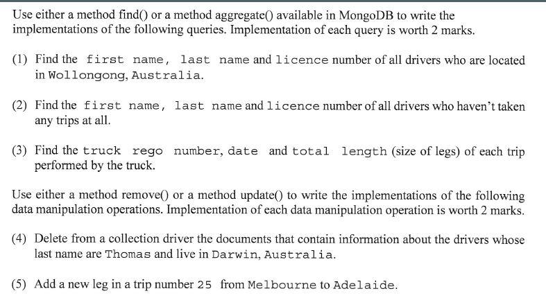 Solved Consider A Sample BSON Document Given Below Assume Chegg