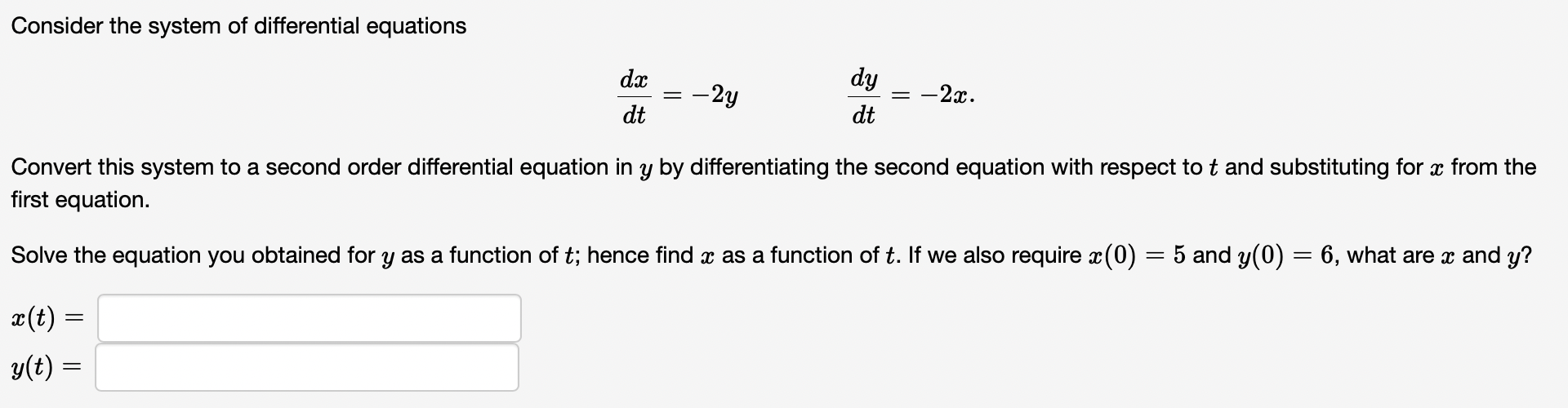 Solved Consider the system of differential equations | Chegg.com