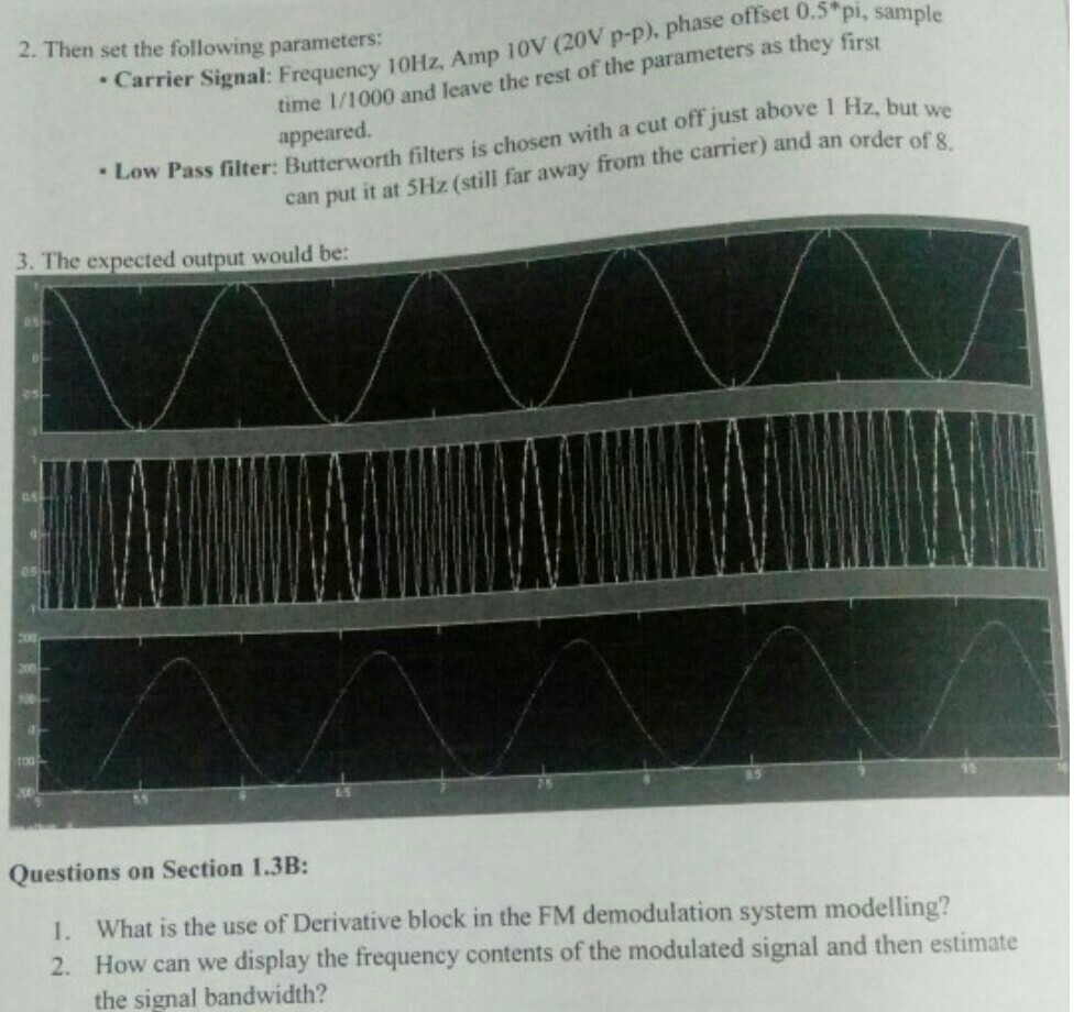 Solved Procedure A. FM Modulator Create a new model window | Chegg.com