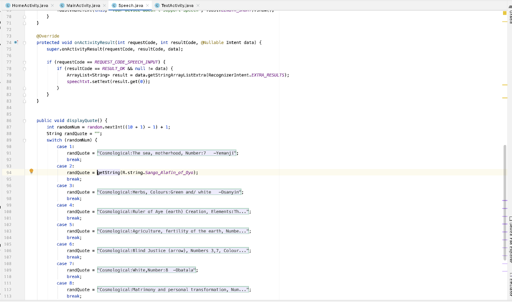 Home Activity.java MainActivity.java c Speech.java | Chegg.com