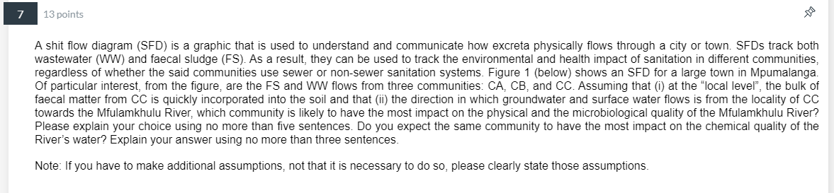 Solved 7 13 points A shit flow diagram (SFD) is a graphic | Chegg.com