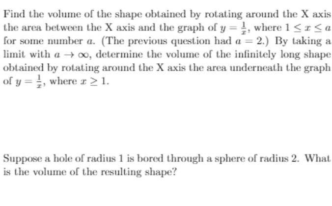 Solved Find the volume of the shape obtained by rotating | Chegg.com