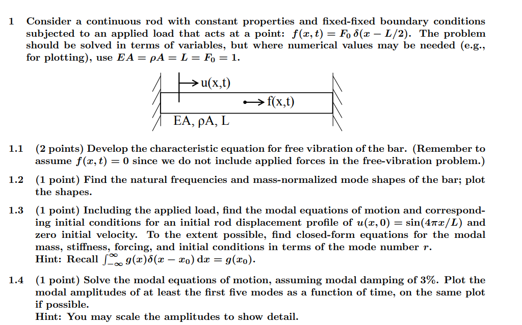 Solved 1 Consider a continuous rod with constant properties | Chegg.com