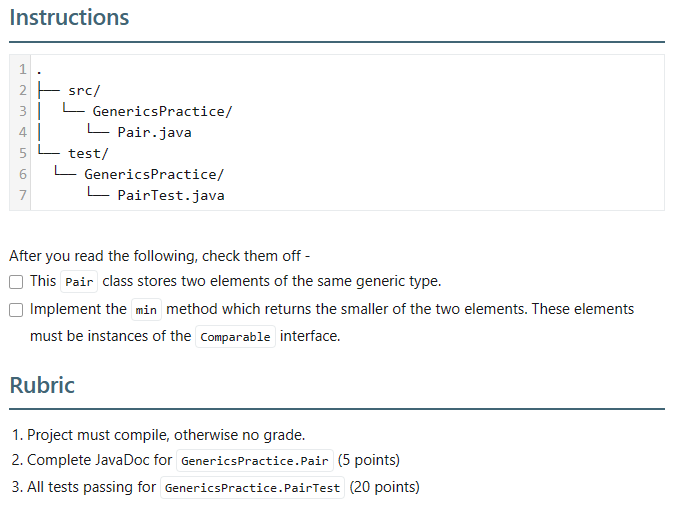 Solved \r\nsrc \\( > \\) GenericsPractice \\( | Chegg.com