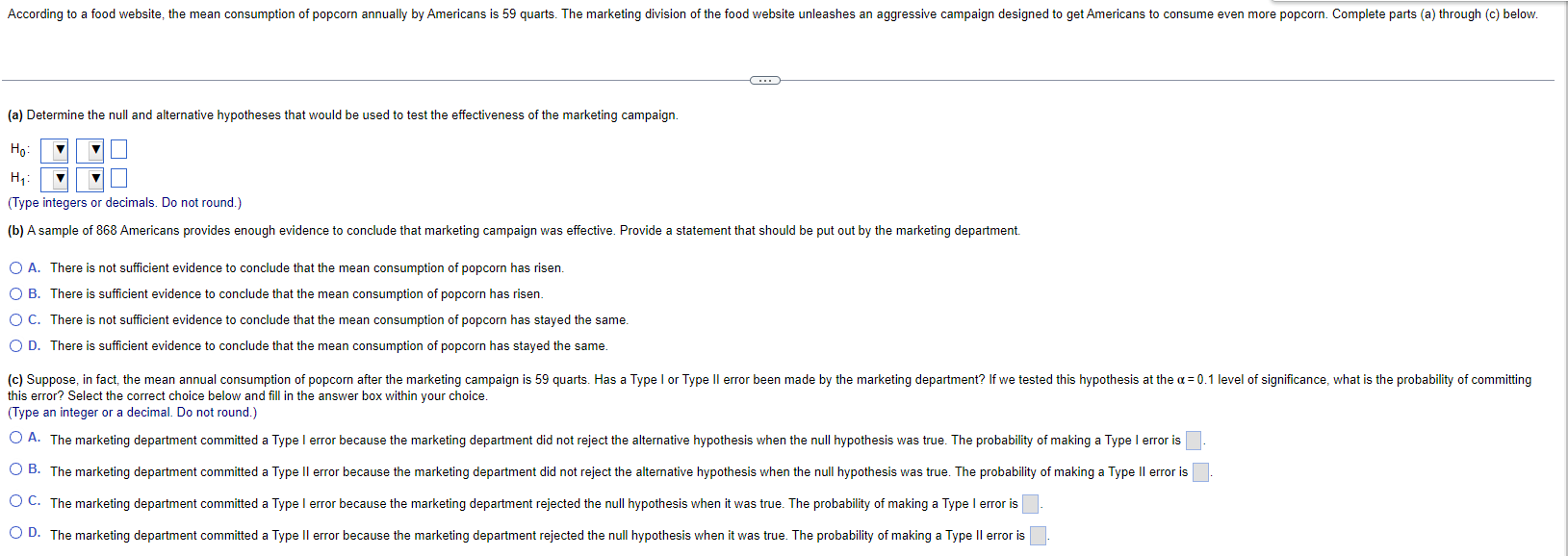 [solved] A Determine The Null And Alternative Hypotheses