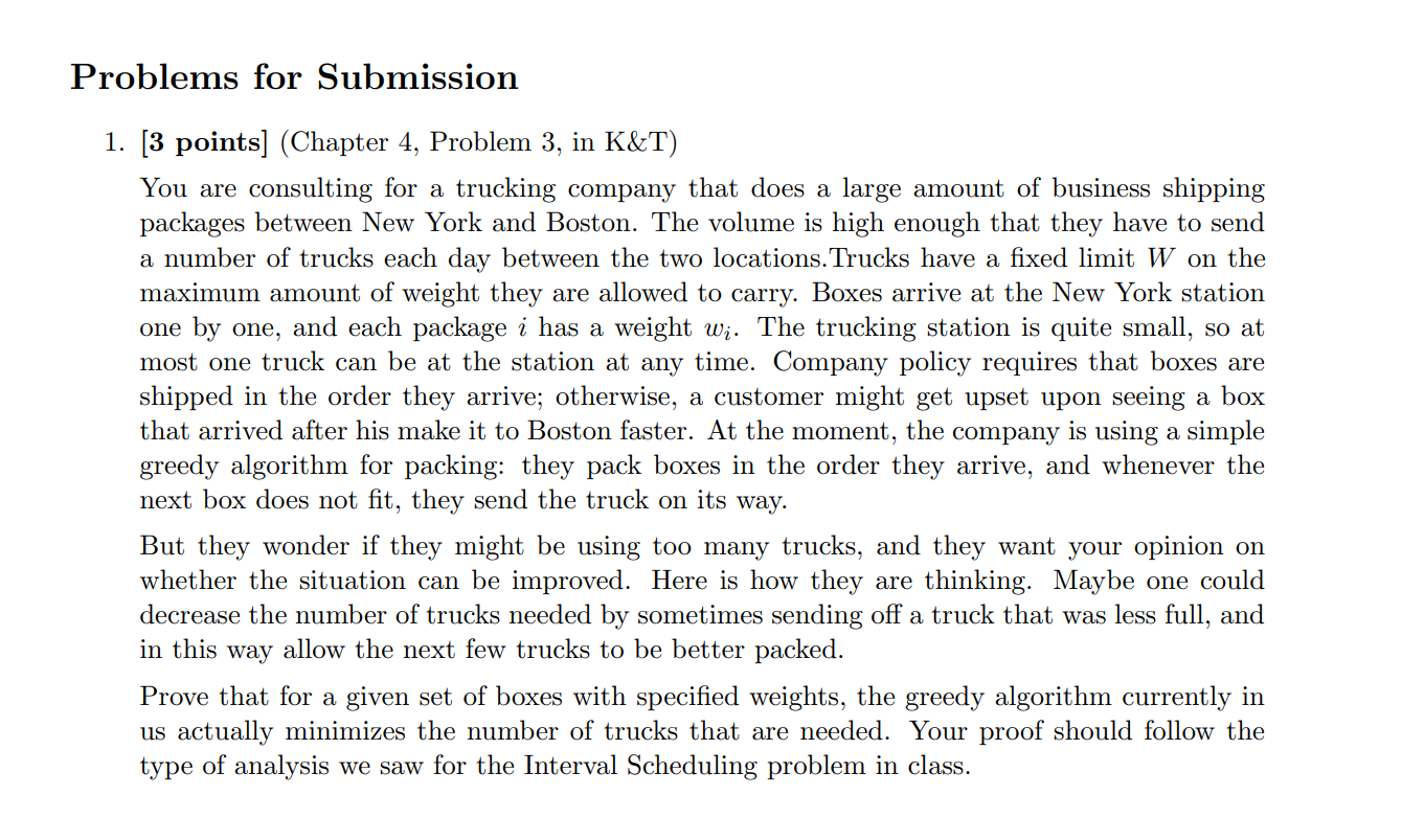 Solved Problems for Submission 1. [3 points] (Chapter 4, | Chegg.com