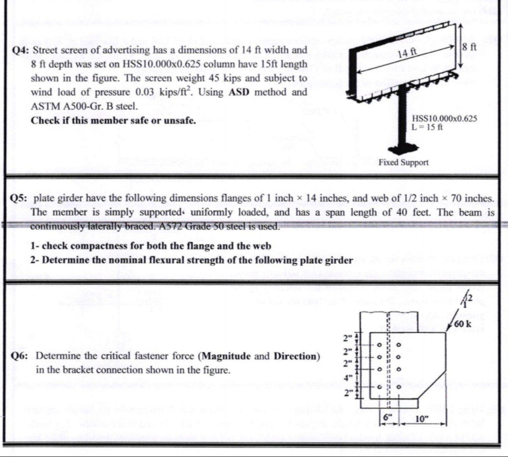 18 ft 14 ft Q4: Street screen of advertising has a | Chegg.com