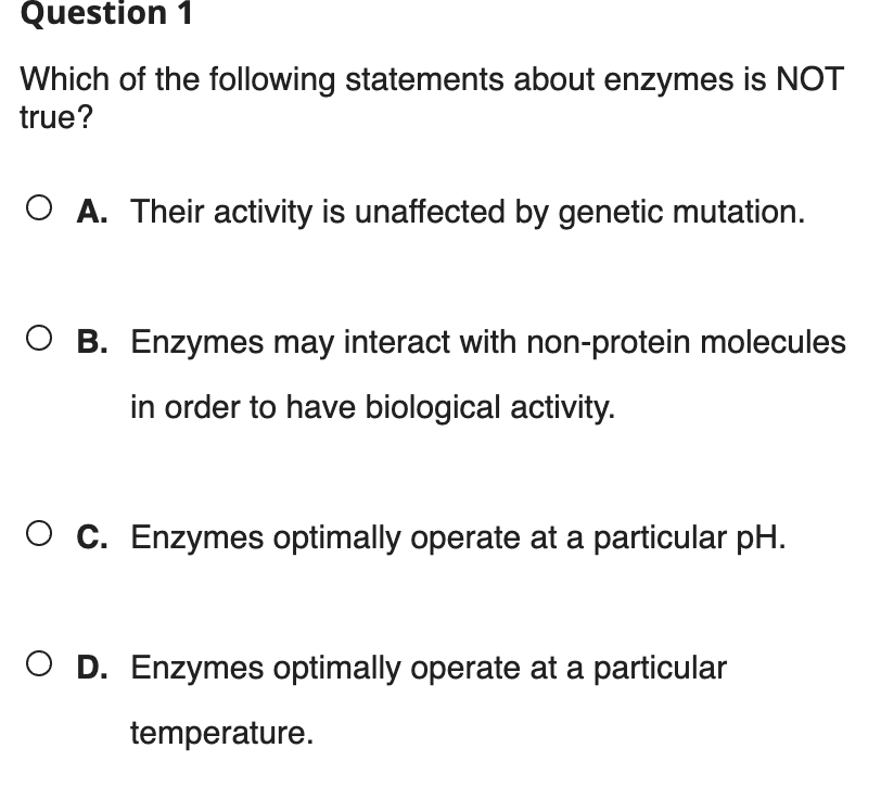 Solved Question 1Which of the following statements about | Chegg.com