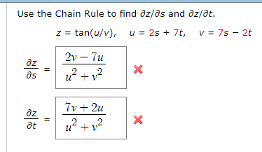 Solved Use the Chain Rule to find dz/as and dz/ôt. z = | Chegg.com
