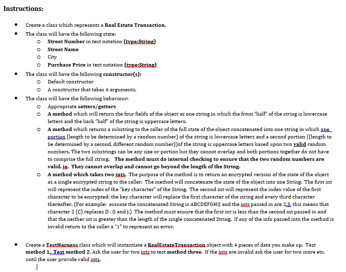 Solved structions: - Create a class which represents a Real | Chegg.com
