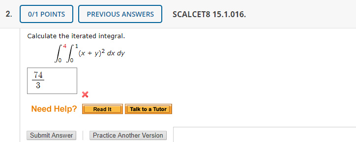 Solved Calculate the iterated | Chegg.com