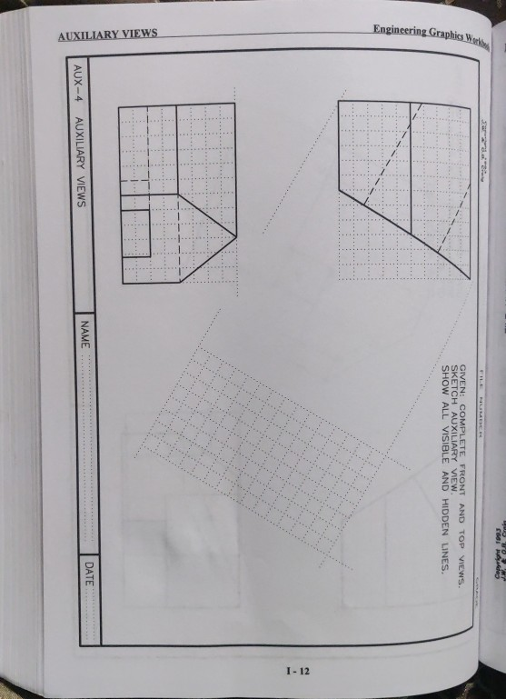 Solved AUXILIARY VIEWS Engineering Graphics Whobed mp I - 12 | Chegg.com