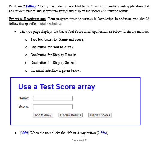 Solved Problem 2(50%) : Modify the code in the subfolder | Chegg.com