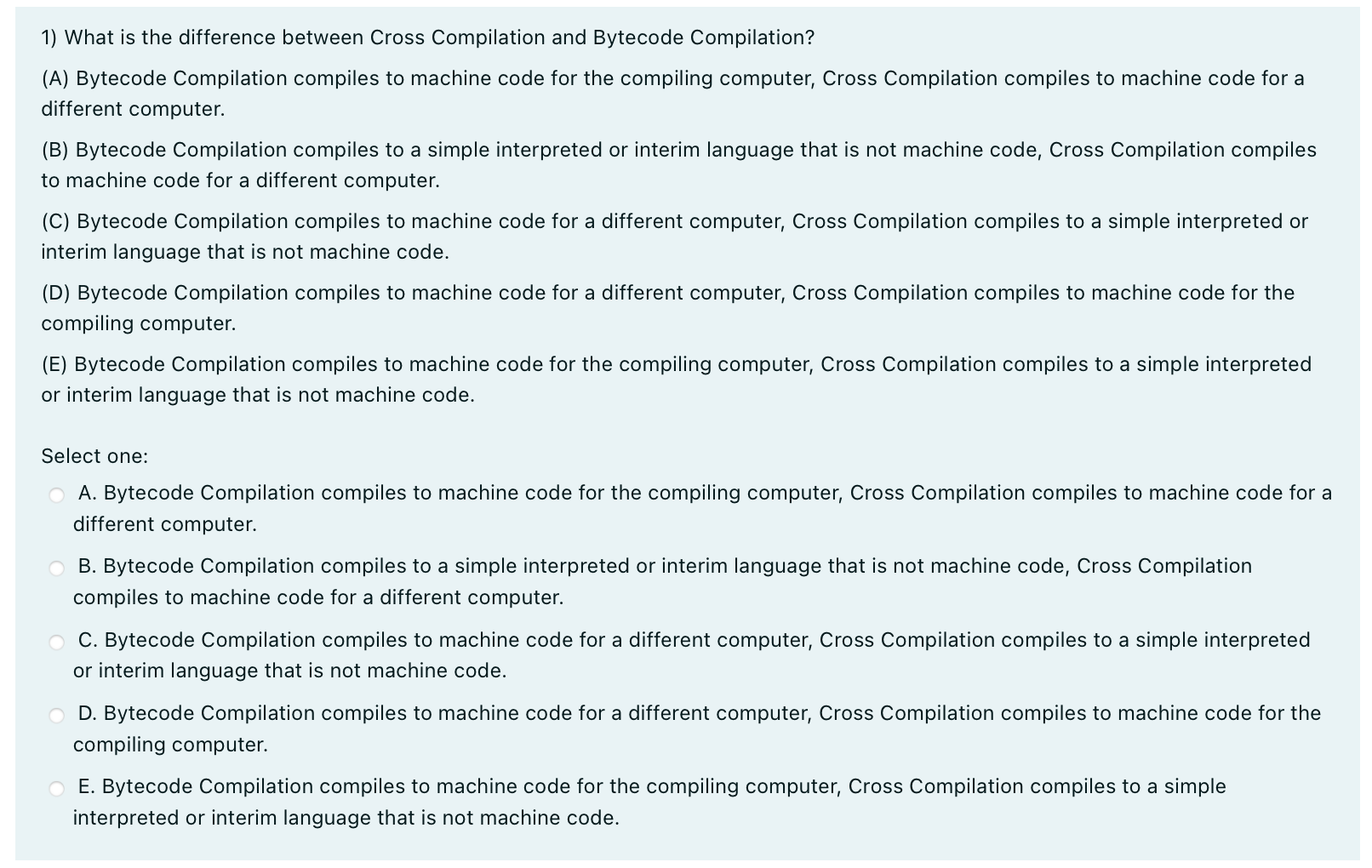Solved 1) What is the difference between Cross Compilation | Chegg.com