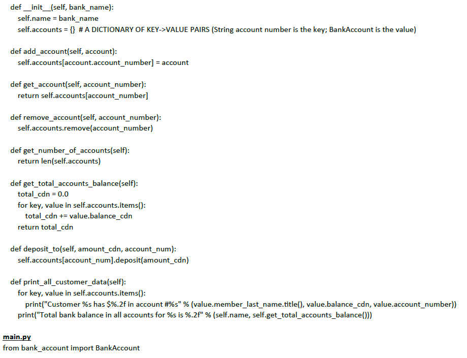 Solved Below are two Python classes. They define properties | Chegg.com