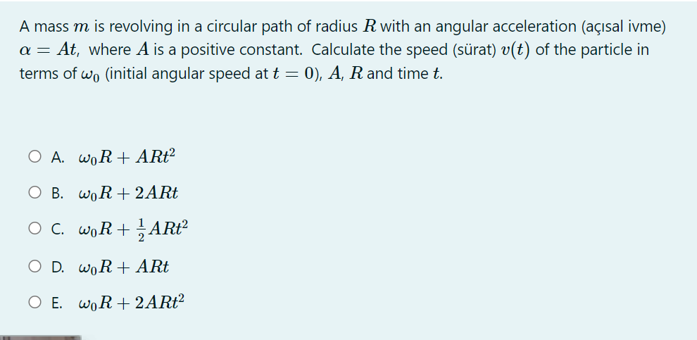 Solved A mass m is revolving in a circular path of radius R | Chegg.com